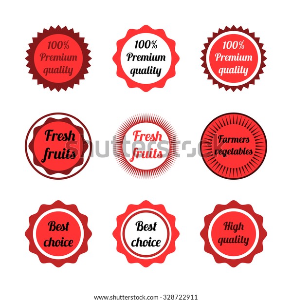 Set Red Circle Logos Stock Vector Stock Vector (Royalty Free) 328722911