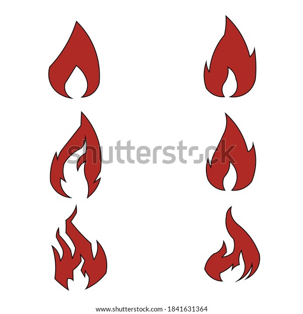 Set Red Fire Logo Art Stock Vector (Royalty Free) 1841631364 | Shutterstock