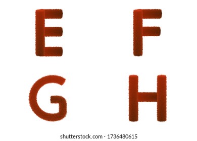 Set Red Fur Letters Letters Made Stock Vector (Royalty Free) 1736480615 ...