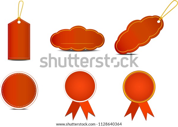 Set Red Labels Product Tag Isolated Stock Vector (Royalty Free) 1128640364