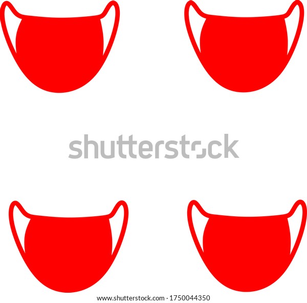 Set Red Mask White Insulation Stock Vector (Royalty Free) 1750044350 ...