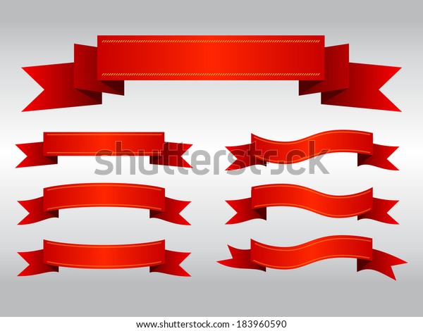 Juego de banderas rojas, Gráfico vectorial: vector de stock (libre de ...
