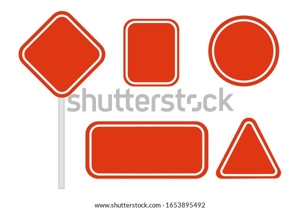 Set Red Road Signs On Transparent Stock Vector (Royalty Free ...