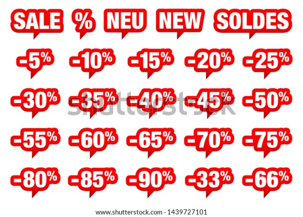 Set Red Speech Bubbles Sale Minus Stock Vector (Royalty Free ...