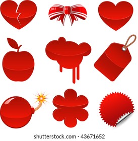 Set Red Symbols Isolated Stock Vector (Royalty Free) 43671652 ...