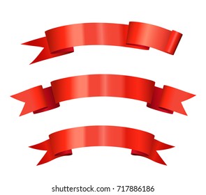 Set Red Vector Shiny Ribbon Banners Stock Vector (Royalty Free ...