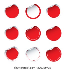 Set Red Vector Stickers: vector de stock (libre de regalías) 270056975 ...
