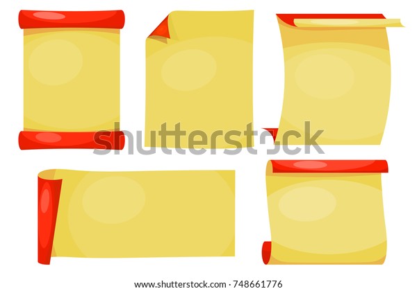 Set Red Vintage Cartoon Sheet On Stock Vector (Royalty Free) 748661776 ...
