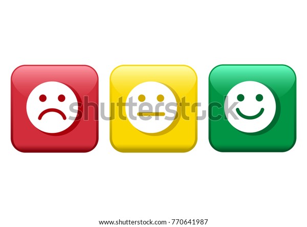 Set Red Yellow Green Buttons Face Stock Vector (Royalty Free) 770641987 ...