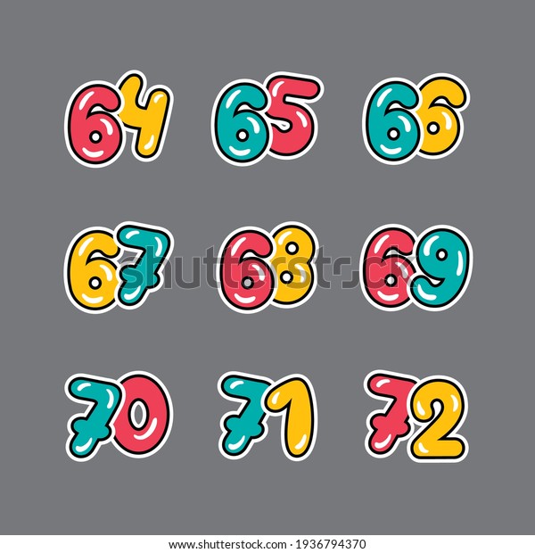 Set Red Yellow Green Numbers Black Stock Vector (Royalty Free ...