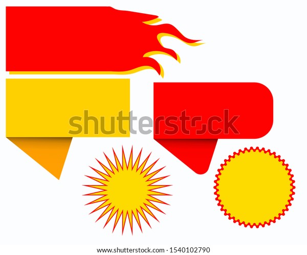 Set Red Yellow Tag Label Discount Stock Vector (Royalty Free ...