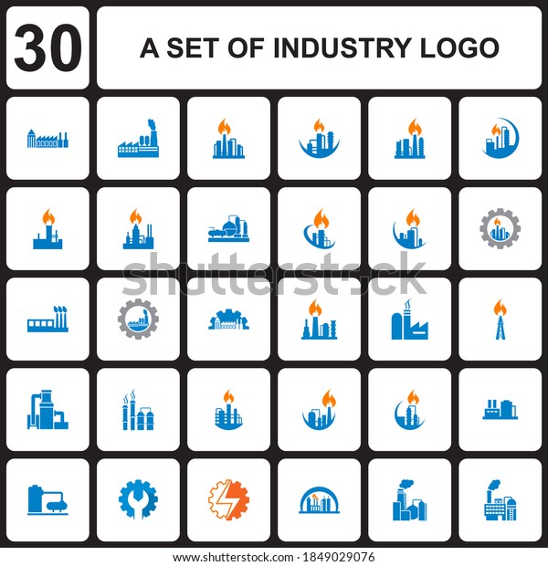 Set Refinery Vector Set Industry Logo Stock Vector (Royalty Free ...