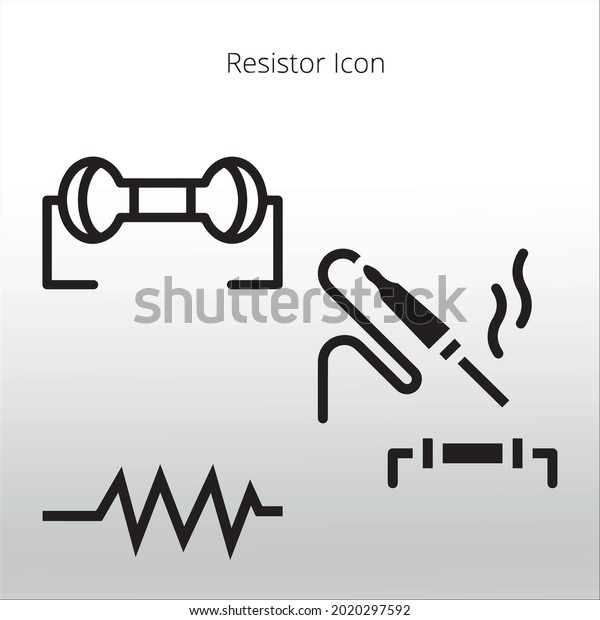 Set Resistor Icon Line Isolated Logo Stock Vector (Royalty Free ...