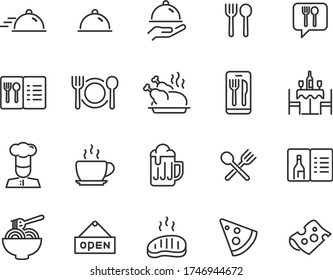 Set Restaurant Icons Food Drinks Menu Stock Vector (Royalty Free ...