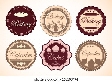 Set Retro Bakery Labels Stock Vector (Royalty Free) 118103494 ...