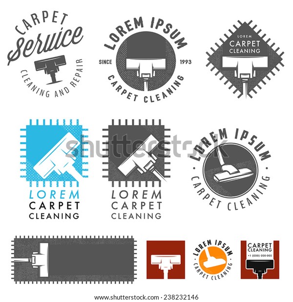 Set Retro Carpet Cleaning Labels Emblems Stock Vector (Royalty Free ...