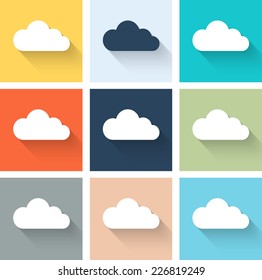 Set Retro Cloud Icons Stock Vector (Royalty Free) 226819249 | Shutterstock