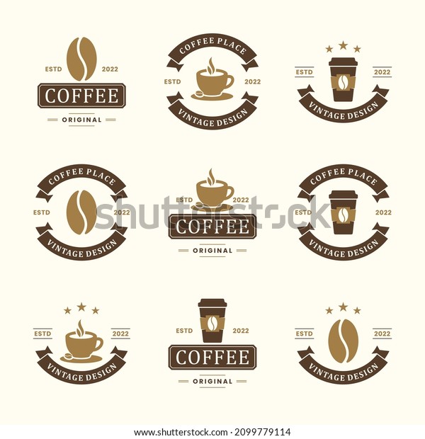 Set Retro Coffee Logo Collection Stock Vector (Royalty Free) 2099779114 ...