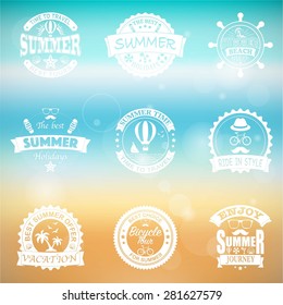 Set Retro Emblems Summer Holidays Stock Vector (Royalty Free) 281627609 ...