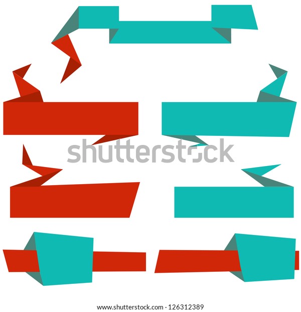 Set Retro Looking Angular Page Banners Stock Vector (Royalty Free ...
