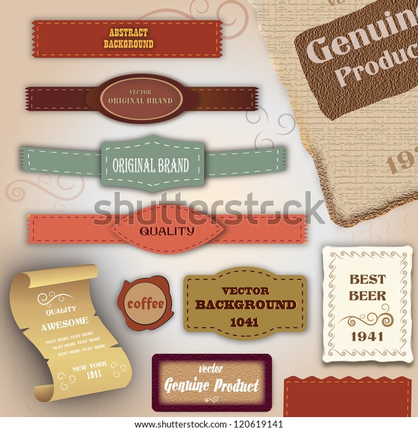 Set Retro Ribbons Dirty Paper Textures Stock Vector (Royalty Free ...
