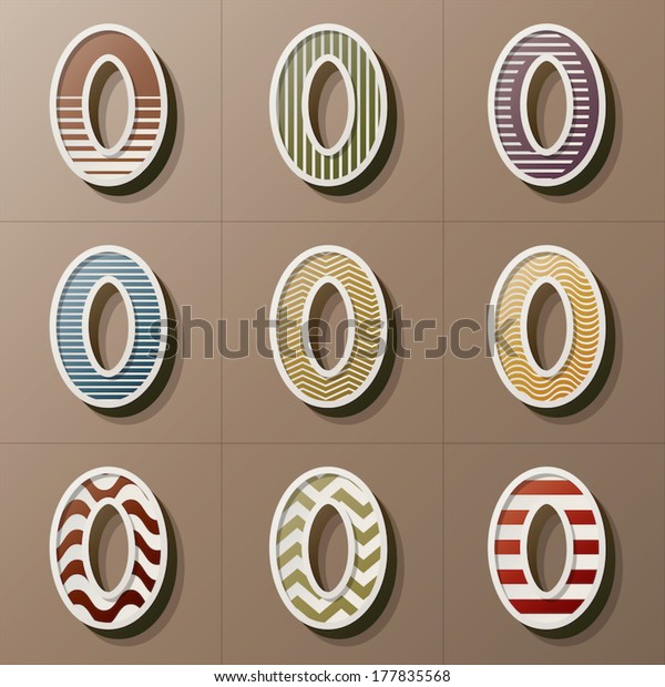 Set Retro Style Number 0 Eps Stock Vector (Royalty Free) 177835568