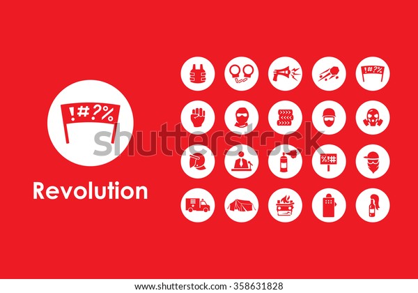 Set Revolution Simple Icons Stock Vector (Royalty Free) 358631828