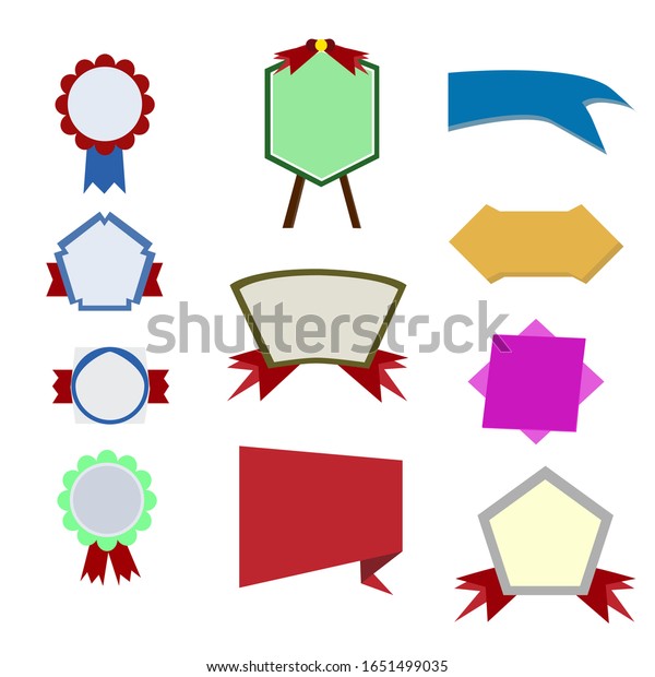 Set Ribbon Banner Sticker Label Menu: เวกเตอร์สต็อก (ปลอดค่าลิขสิทธิ์ ...