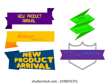 Set Ribbon New Product Arrival Text Stock Vector (Royalty Free ...