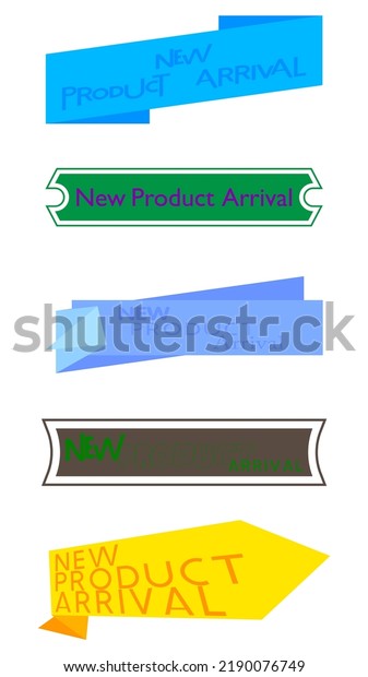 Set Ribbon New Product Arrival Text Stock Vector (Royalty Free ...