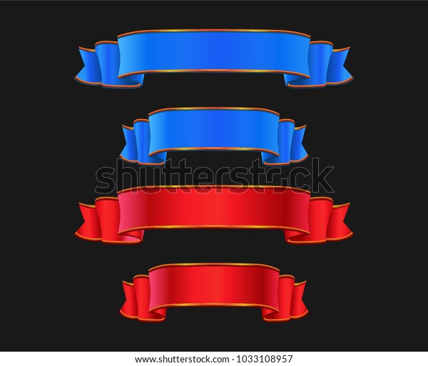 Set Ribbons Game Asset Stock Vector (Royalty Free) 1033108957