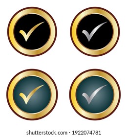 Set Right Mark Icon On White Stock Vector (Royalty Free) 1922074781 ...