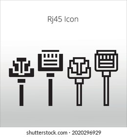 Set Rj45 Icon Line Isolated Logo Stock Vector (Royalty Free) 2020296929 ...