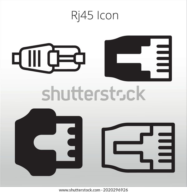 Set Rj45 Icon Line Isolated Logo Stock Vector (Royalty Free) 2020296926 ...