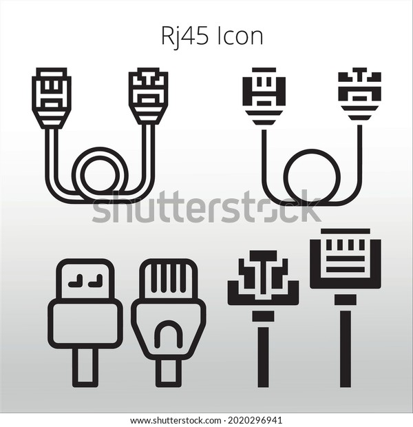 Set Rj45 Icon Line Isolated Logo Stock Vector (Royalty Free) 2020296941