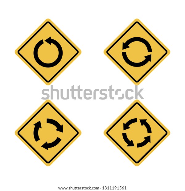 Set Road Sign Circulation Symbol Vector: vector de stock (libre de ...