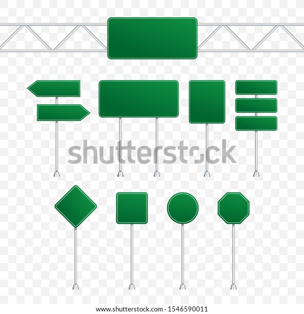 Set Road Signs Isolated On Transparent Stock Vector (Royalty Free ...