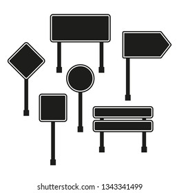 Set Road Signs Simple Vector Illustration Stock Vector (Royalty Free ...