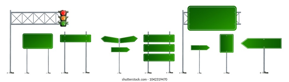 Set Road Signs Isolated On Transparent Stock Vector (Royalty Free ...