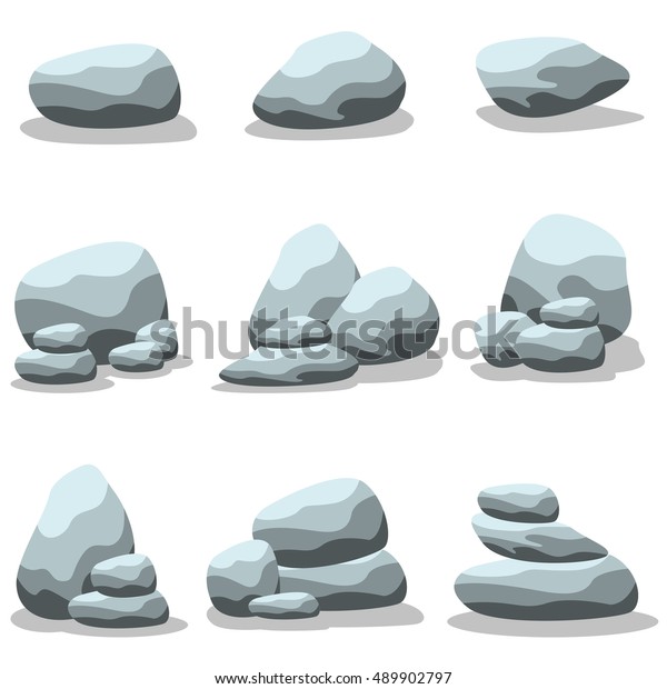 Set Rock Vector Art Illustration Collection Stock Vector (Royalty Free ...