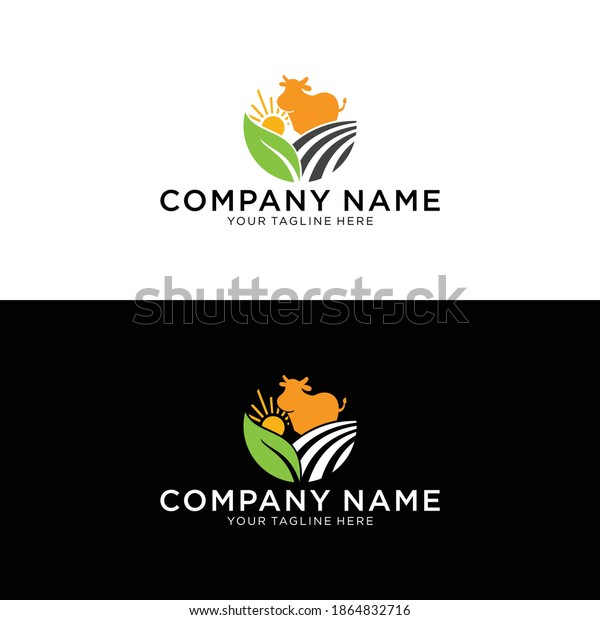 Set Round Agricultural Vector Logos Farm Stock Vector (Royalty Free ...
