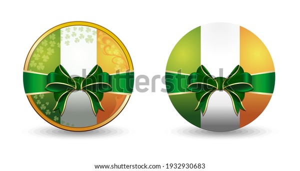 Set Round Badges Irish Flag Round Stock Vector (Royalty Free ...