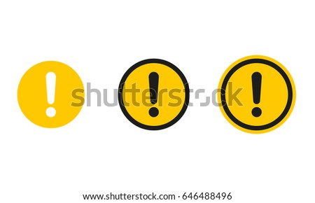 Immagine vettoriale a tema Set Round Caution Icons Caution Sign ...