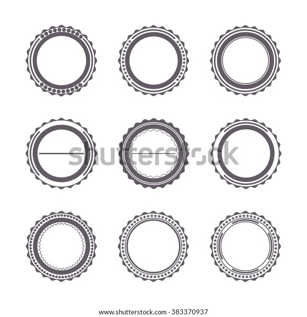 Set Round Gray Emblem Retro Style Stock Vector (Royalty Free) 383370937