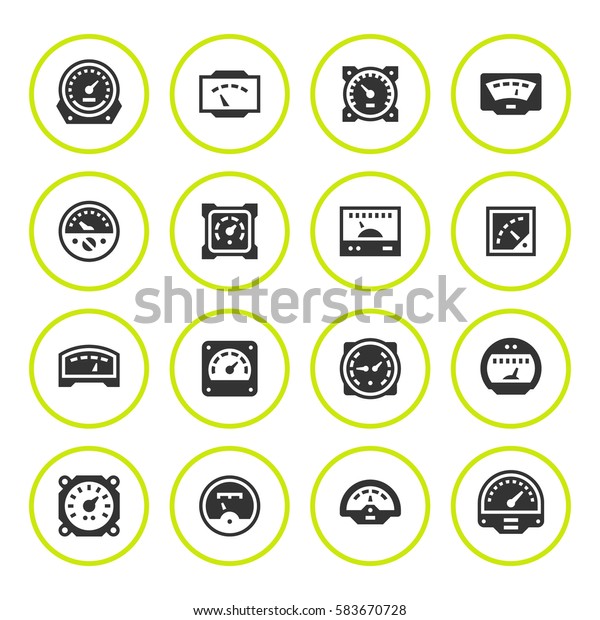 Set Round Icons Meter Stock Vector (Royalty Free) 583670728