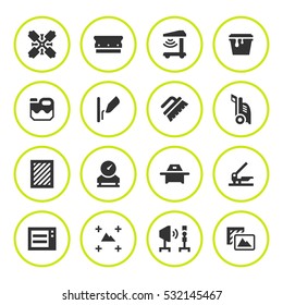 Set Round Icons Screen Printing Stock Vector (Royalty Free) 532145467 ...