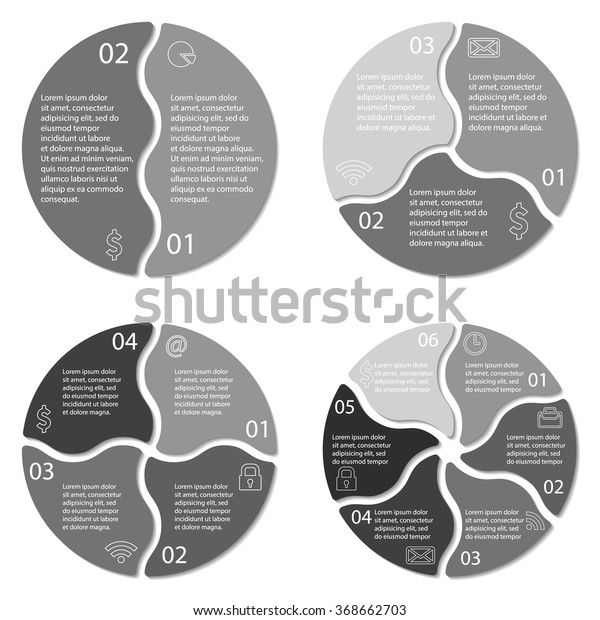 Set Round Infographic Diagram Circle Chart Stock Vector (Royalty Free ...