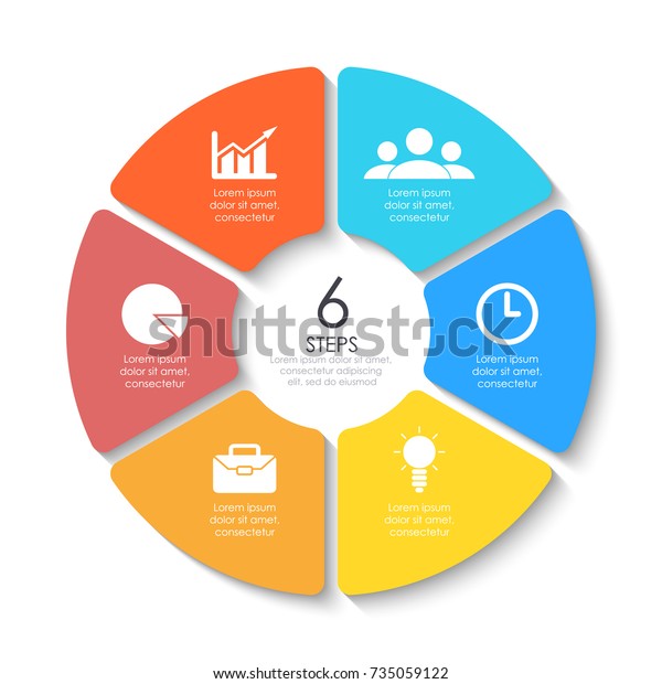 Set Round Infographic Diagram Circles 6 Stock Vector (Royalty Free ...