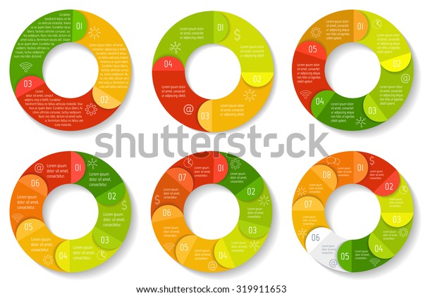 Set Round Infographic Diagram Circular Connected Stock Vector (Royalty ...