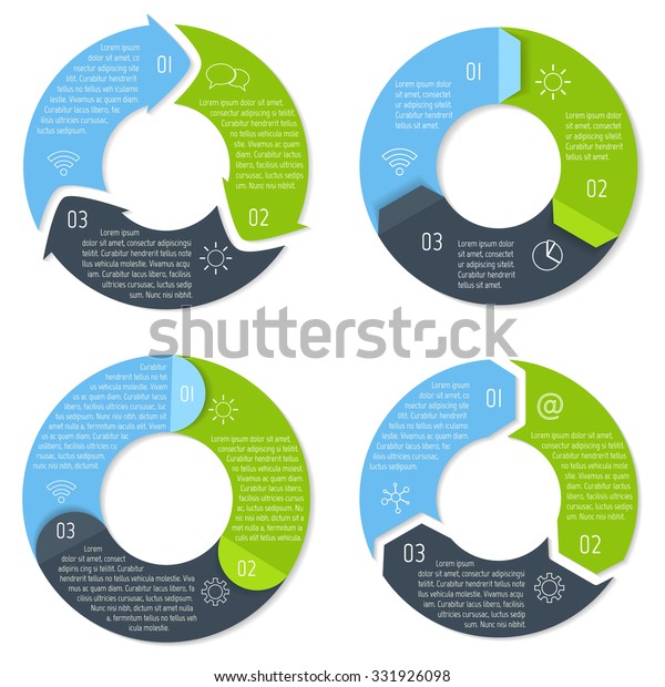Set Round Infographic Diagrams Arrows Circular Stock Vector (Royalty ...